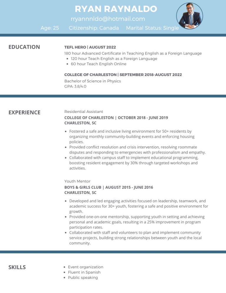 How To Write A TEFL Resume: English Teacher Resume Examples